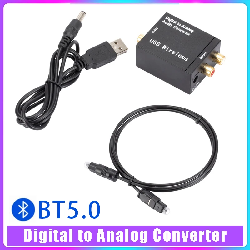 Digital to Analog Audio Converter Support Bluetooth 5.0 Optical Fiber ...