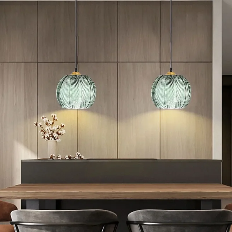 Nordic-Glass-Pendant-Light-Green-Leaf-Pattern-Lighting-for-Living-Room ...