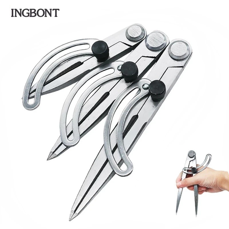 Adjustable Leather Compass Lockable Carbon Steel Divider Wing Creaser ...