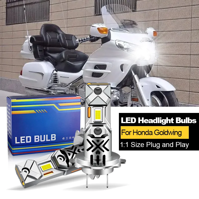 1-2Pc-LED-Motorcycle-Headlight-High-Low-H7-20000LM-For-Honda-Goldwing ...