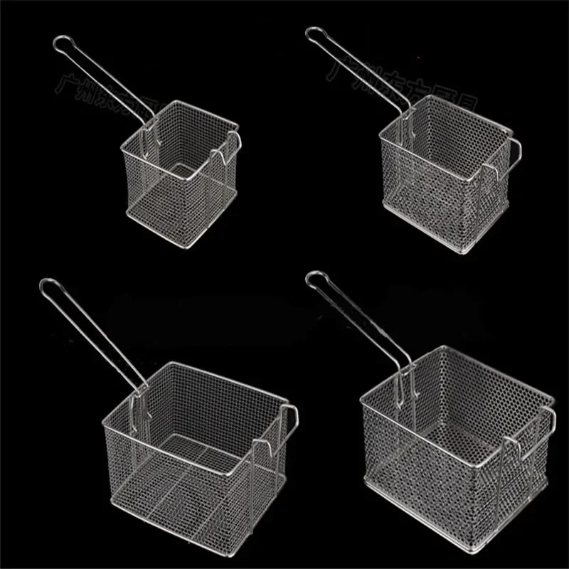 Stainless Steel Fry French Fries square Basket Kitchen Colander Mesh ...
