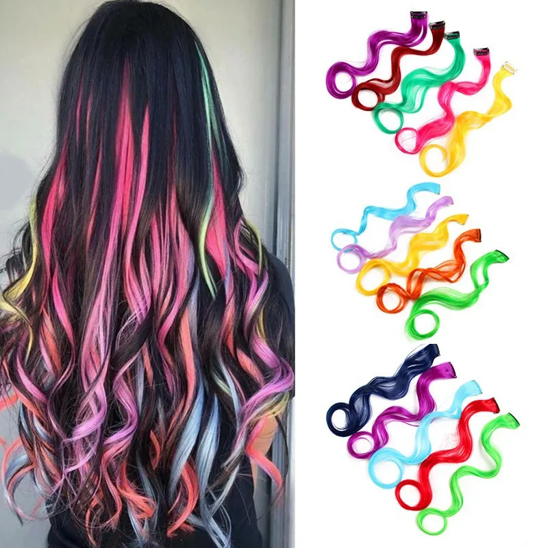 2-pieces-20-Inch-Curly-Synthetic-Hair-Extensions-With-Clips-Heat ...