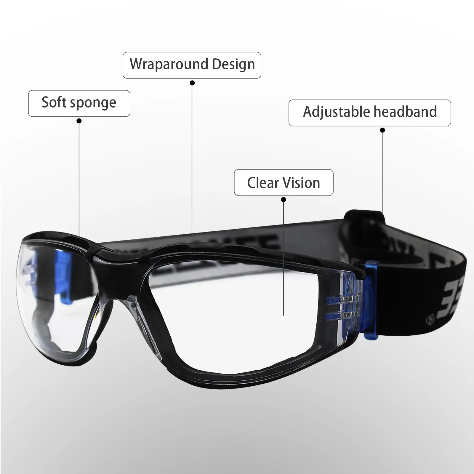 SAFETREE Elastic Strap Safety Goggle Work Eyewear Protection AntI-fog ...