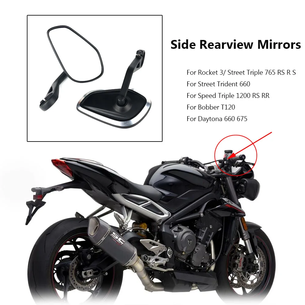 Motorcycle-Handlebar-Rearview-Bar-End-Mirror-For-Rocket-3-Street-Triple ...