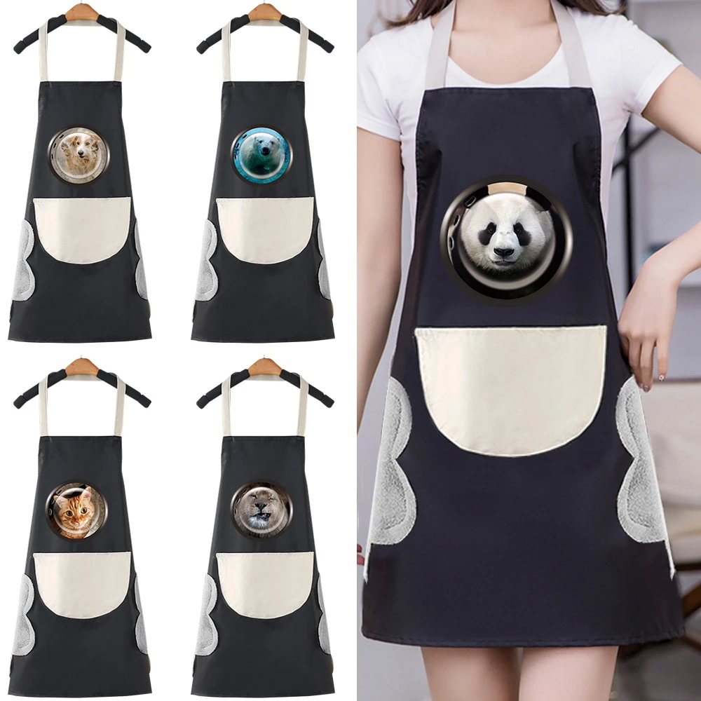 Kitchen Apron Women Household Cleaning Waterproof Pinafore Cooking ...