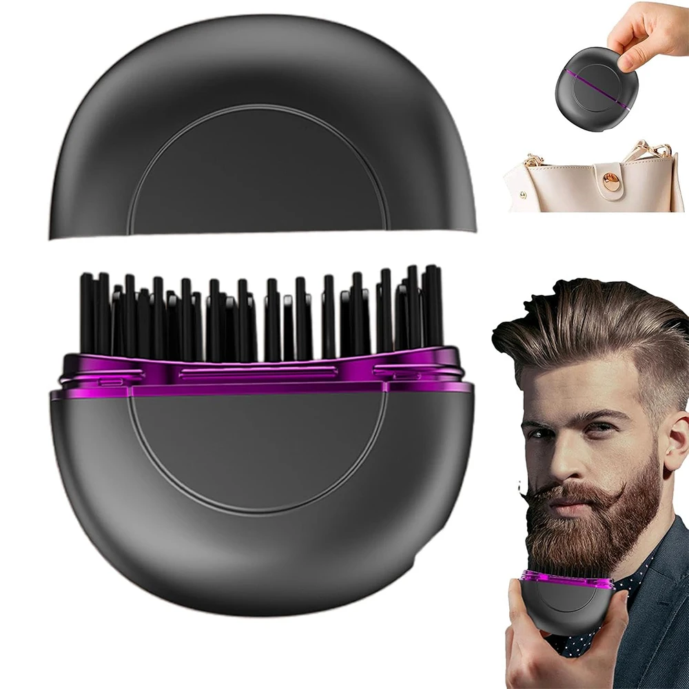 Mini Beard Straightener Wireless Hair Straightener Comb Electric Hair ...