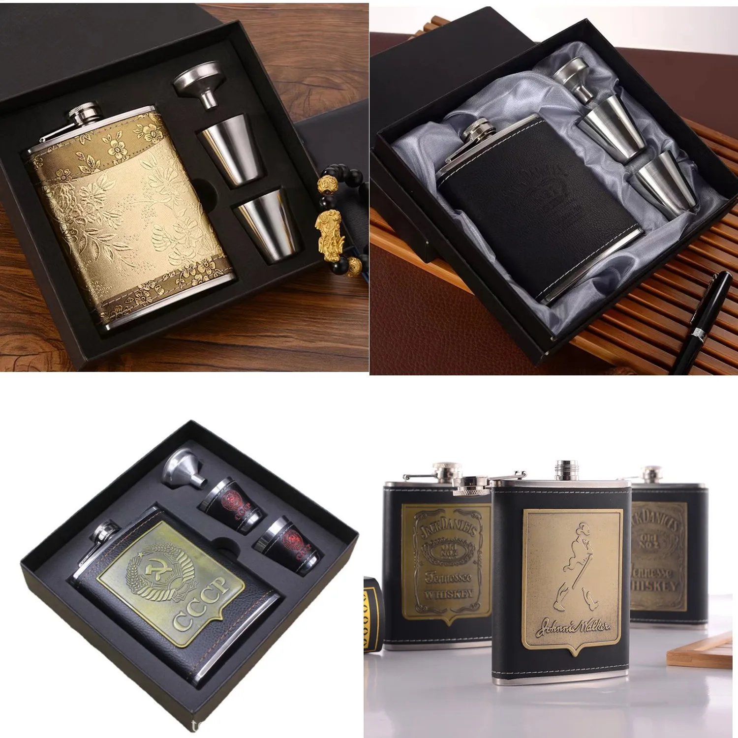 7oz-8oz-Portable-Stainless-Steel-Hip-Flask-Flagon-Whiskey-Wine-Pot ...