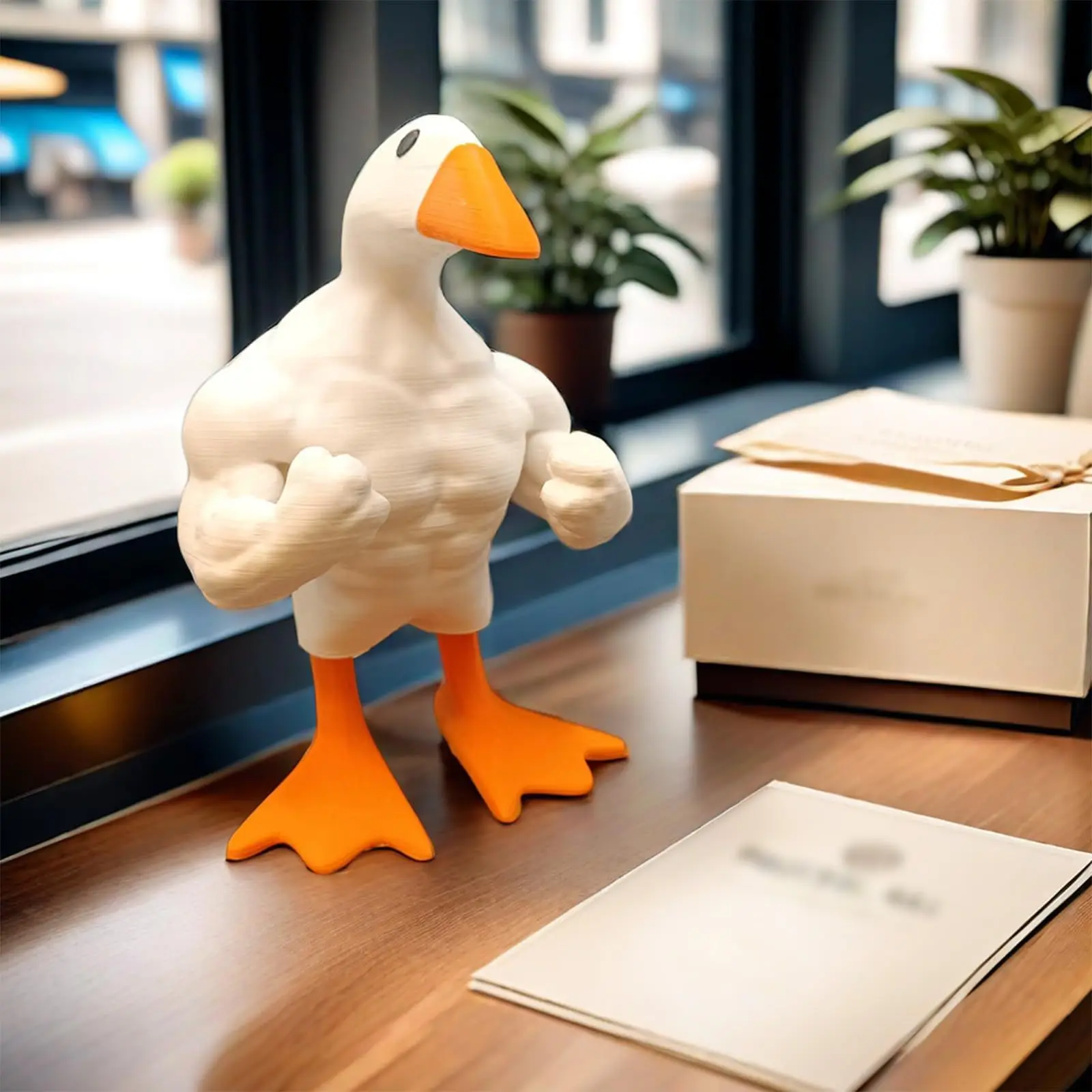 1pcs-Funny-Magnetic-Muscle-Duck-Resin-Statue-Home-Room-Decoration-Cute ...