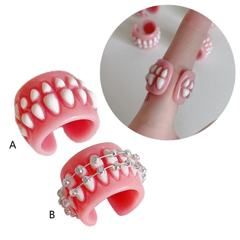 Punk-Funny-Colorful-Acrylic-Teeth-Rings-For-Women-Hip-Hop-Cartoon-Teeth ...