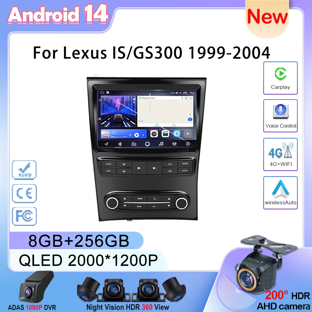 Wireless Carplay For Lexus IS/GS300 1999-2004 Android Auto Radio Stereo ...