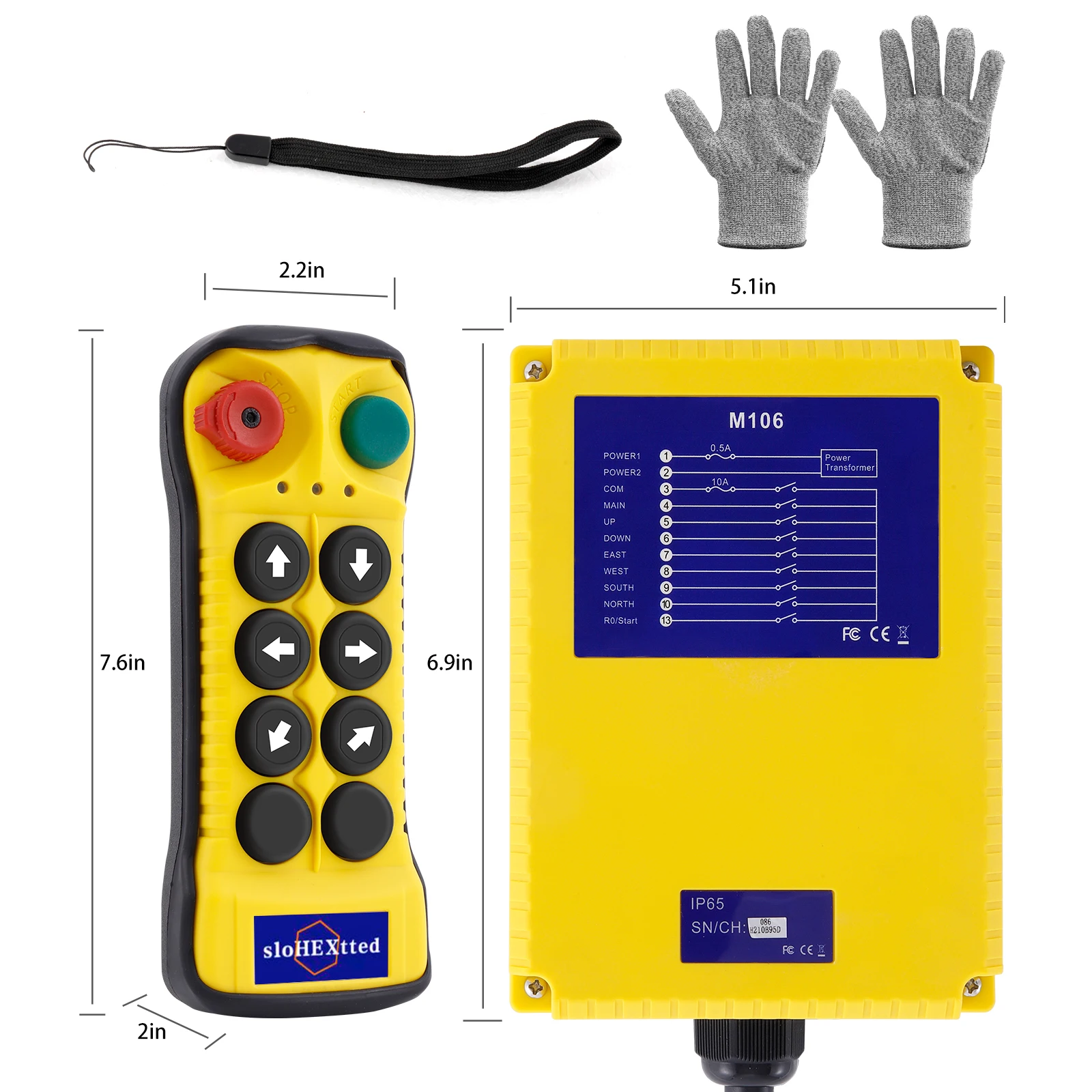Industrial-Wireless-Crane-Radio-Remote-Control-6-Channels-Transmitter ...
