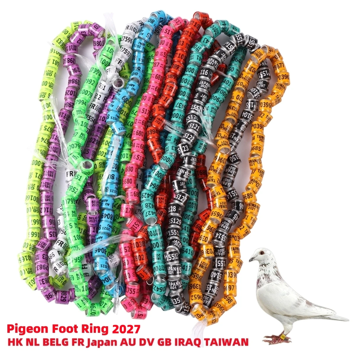 Inner Diameter 8mm Aluminium Pigeon Training Identification Foot Ring ...
