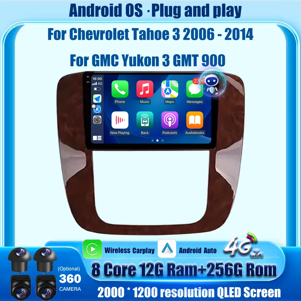 Android 16 Auto For GMC Yukon 3 GMT 900 For Chevrolet Tahoe 3 2006 ...