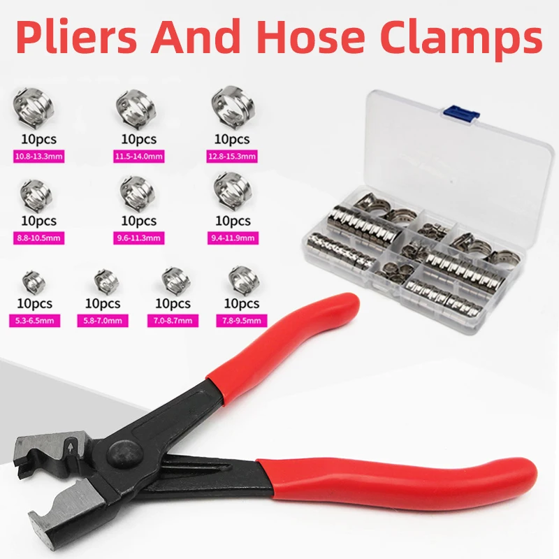 Single-ear-hoop-pliers-304-Single-Ear-Stepless-Hose-Clamps-Water-Pipe ...