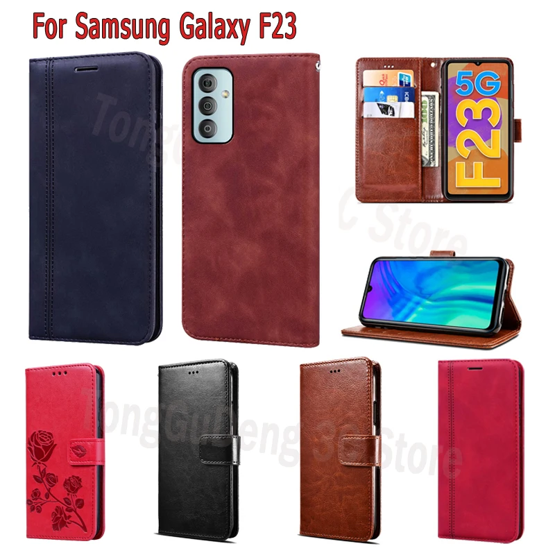 For Samsung Galaxy F23 5G Case Magnetic Card Stand Flip Leather Wallet ...