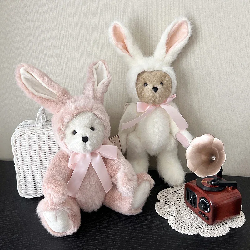 rabbit teddy bear plush stuffed toys plush hand head can move bunny ...
