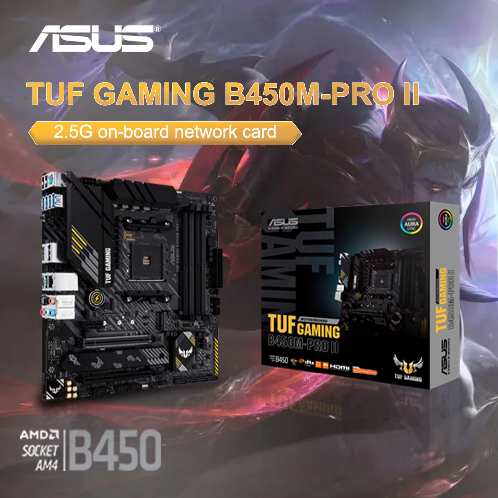 New Asus Tuf Gaming B450m Pro Ii Motherboard Console 64g Am4 Ddr4 ...