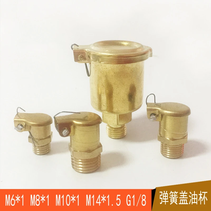 1PC NEW M6 M8 M10 M14 Male Thread Brass Spring Cap Type Lubricating Cup ...