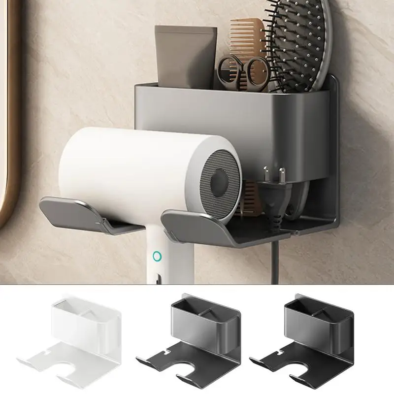Hair-Dryer-Wall-Holder-Wall-Mounted-Blow-Dryer-Stand-Multi-Functional ...