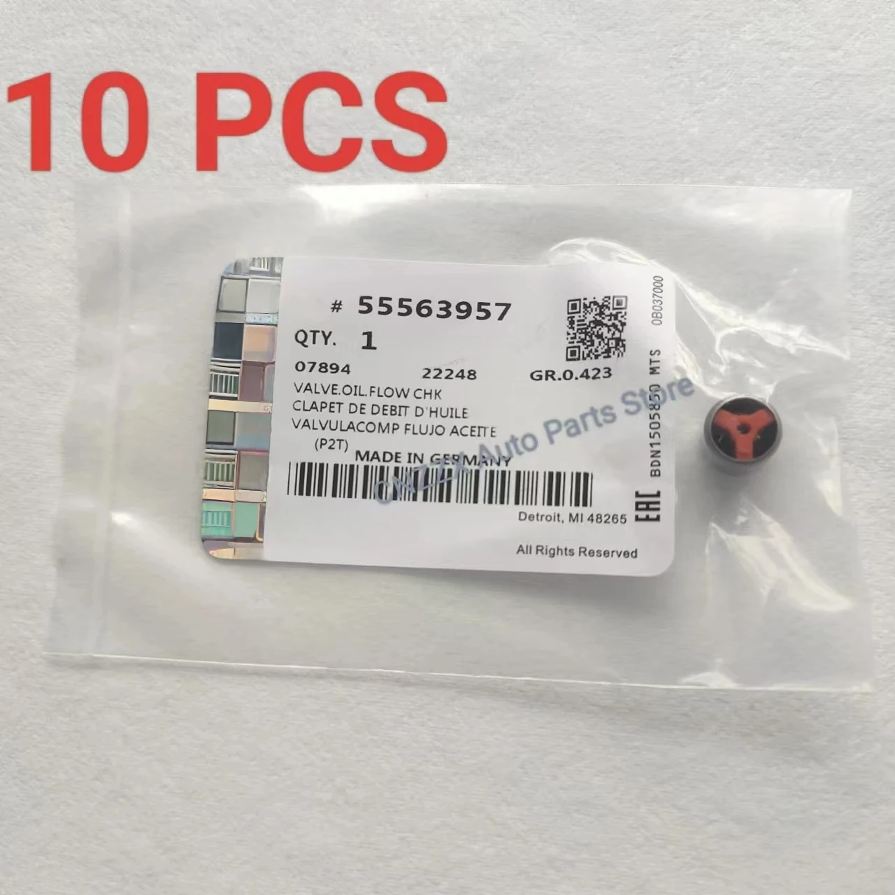 10 PCS Brand New Oil- By-Pass Valve Oil Flow One-Way Valve 55563957 For ...