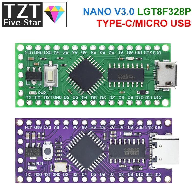 LGT8F328P-LQFP32-MiniEVB-TYPE-C-MICRO-USB-Compatible-con-ATMEGA328-Nano ...