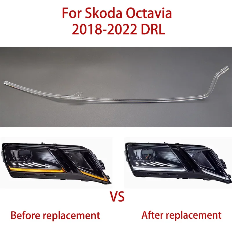 White Light For Skoda Octavia Angel Eye 2018-2022 Car DRL Light Guide ...