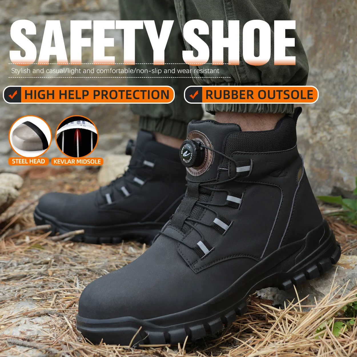 Leather-Non-Slip-Work-Boots-for-Men-Rotating-Button-Safety-Shoes-Steel ...