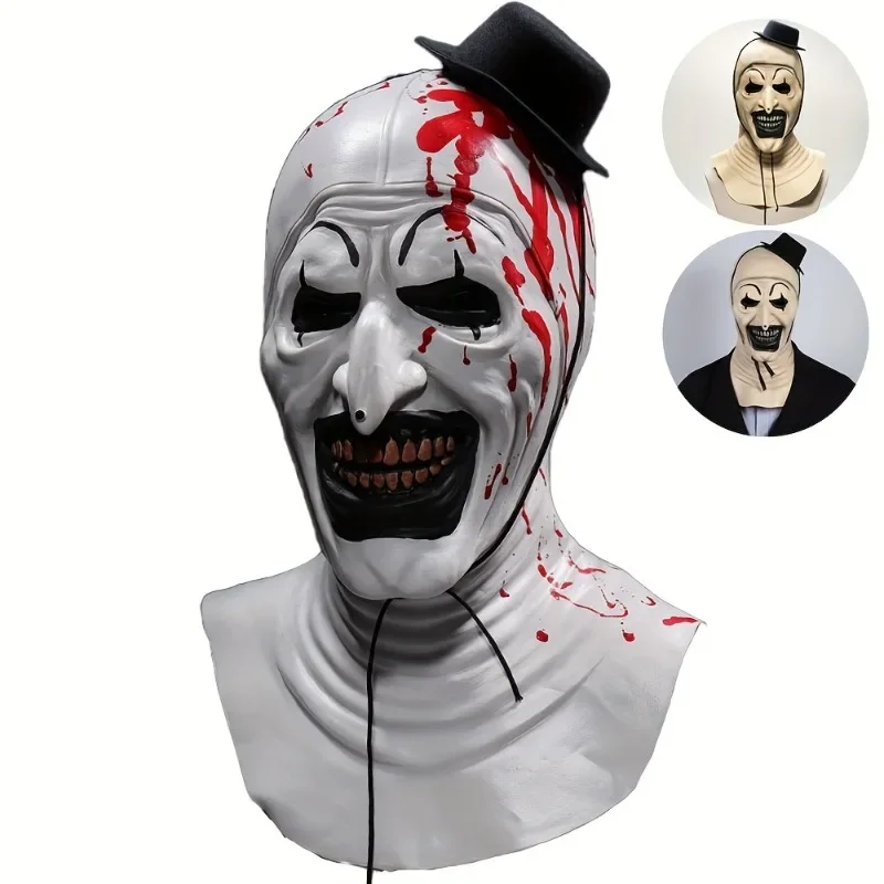Mens-Horror-Clown-Cosplay-Mask-Realistic-Full-Face-Latex-Mask-for ...