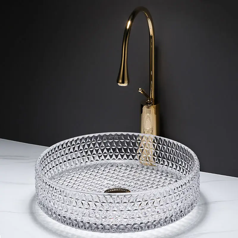 Crystal-Glass-Countertop-Basin-Luxury-Washbasin-Household-Rectangular ...