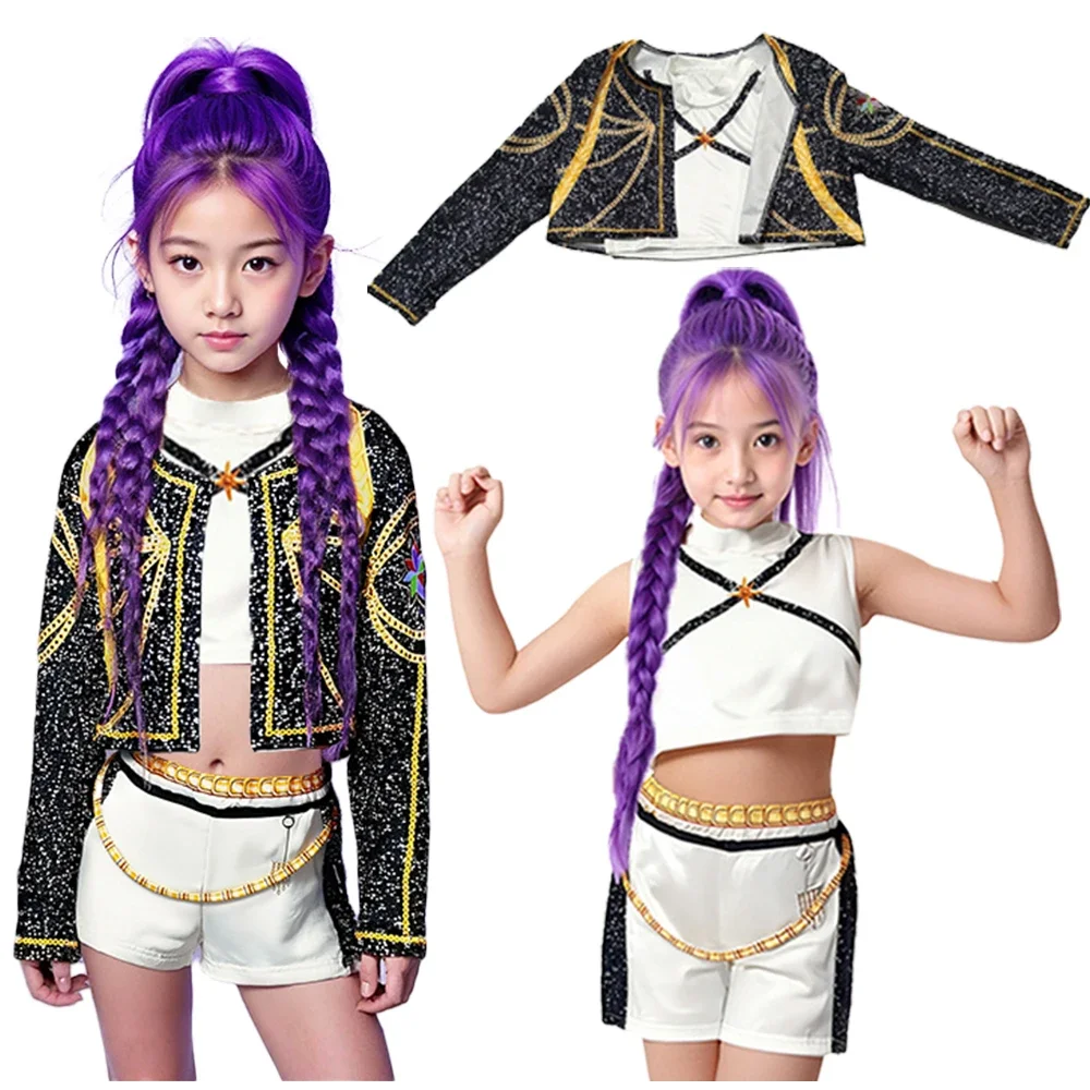2025 Halloween Costume de Cosplay Rumi pour enfants filles, 3 pièces ...