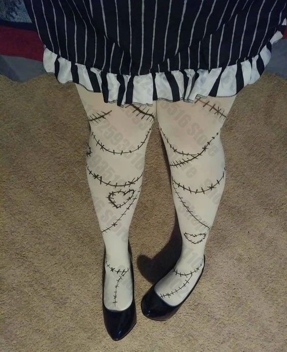 Knee Socks Gothic Stockings Pantyhose Cosplay Sexy Shoopy Harajuku Punk ...