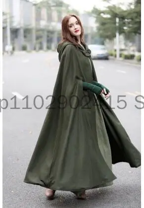 2023-Women-Poncho-Winter-Hooded-Open-Front-Cloak-Loose-Solid-Long-Coat ...