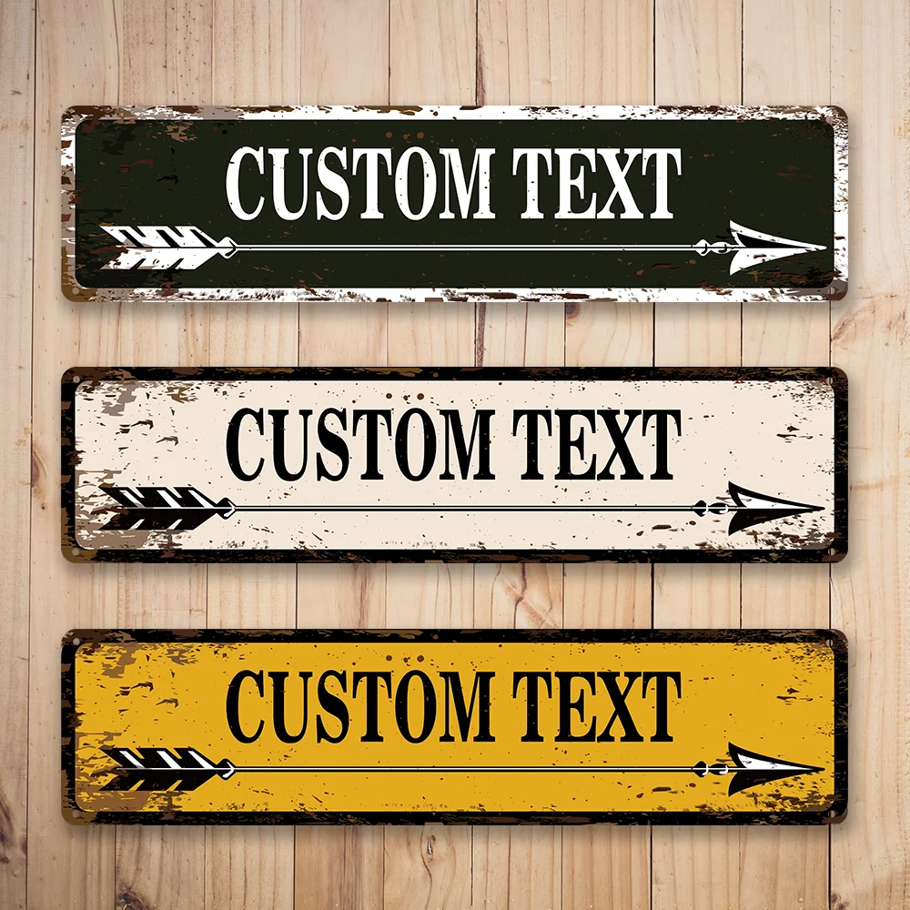 1pc-Cool-Bow-and-Arrow-Custom-Text-Metal-Wall-Signs-Tin-Plate-Signs-For ...