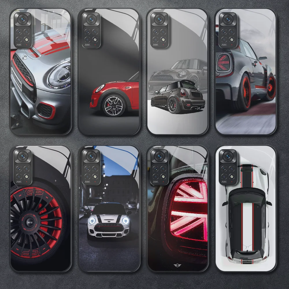 Mini-Cooper-Car-Tempered-Glass-Phone-Case-For-Xiaomi-Redmi-Note-8-9-A ...