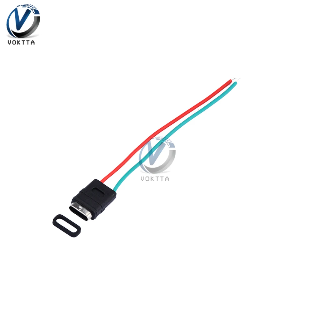 Type-C-Male-Plug-Pigtail-Cable-Cord-USB-Connector-2-Pin-Welding-Wire ...