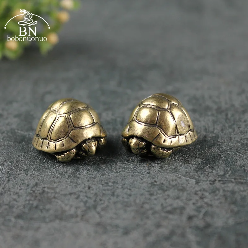 Heavy Ball Shape Turtle Miniatures Figurines Antique Metal Brass Animal ...
