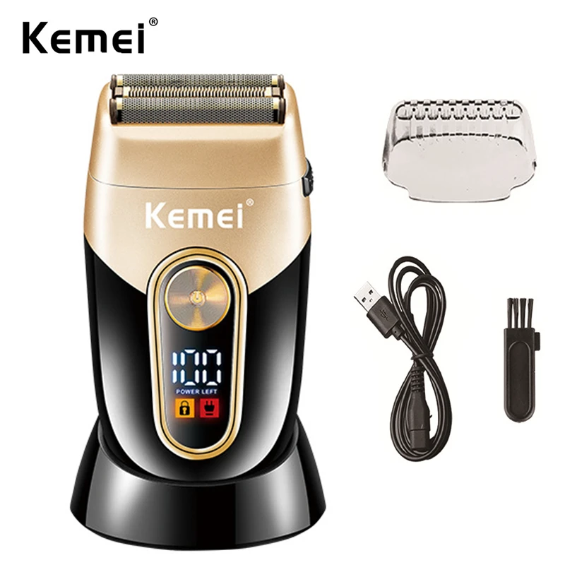 Kemei-Rechargeable-Shavers-for-Men-Waterproof-Cordless-Beard-Trimmer ...