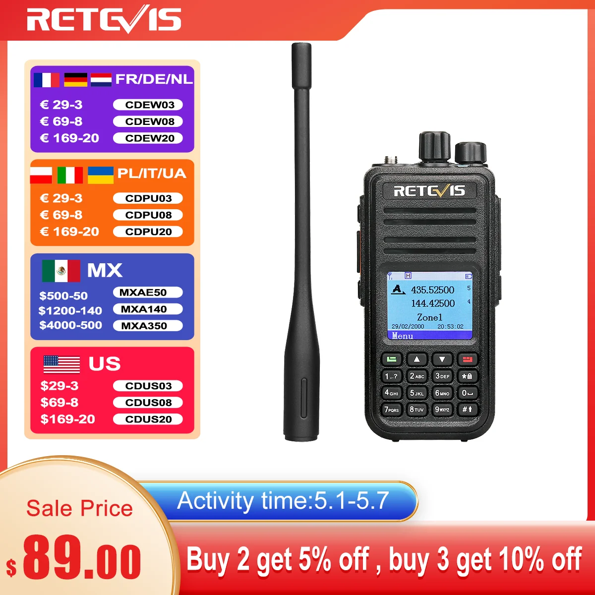Retevis-RT3S-DMR-Digital-Walkie-Talkie-Ham-Radio-Stations-Walkie ...