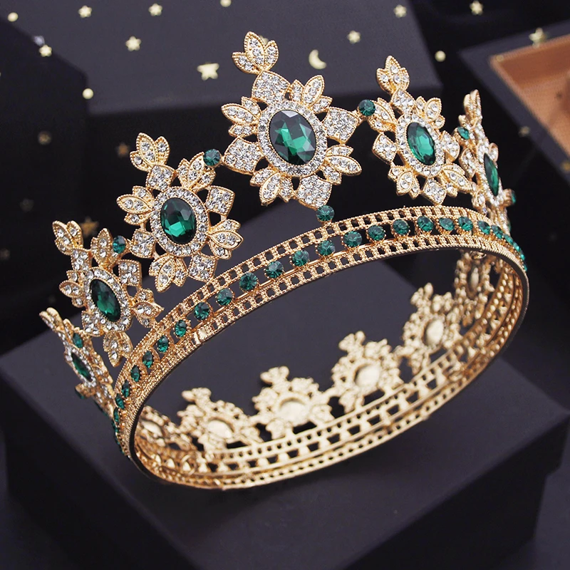 Couronne De Mariage En Cristal Vert De Luxe, Diadème De Mariée ...