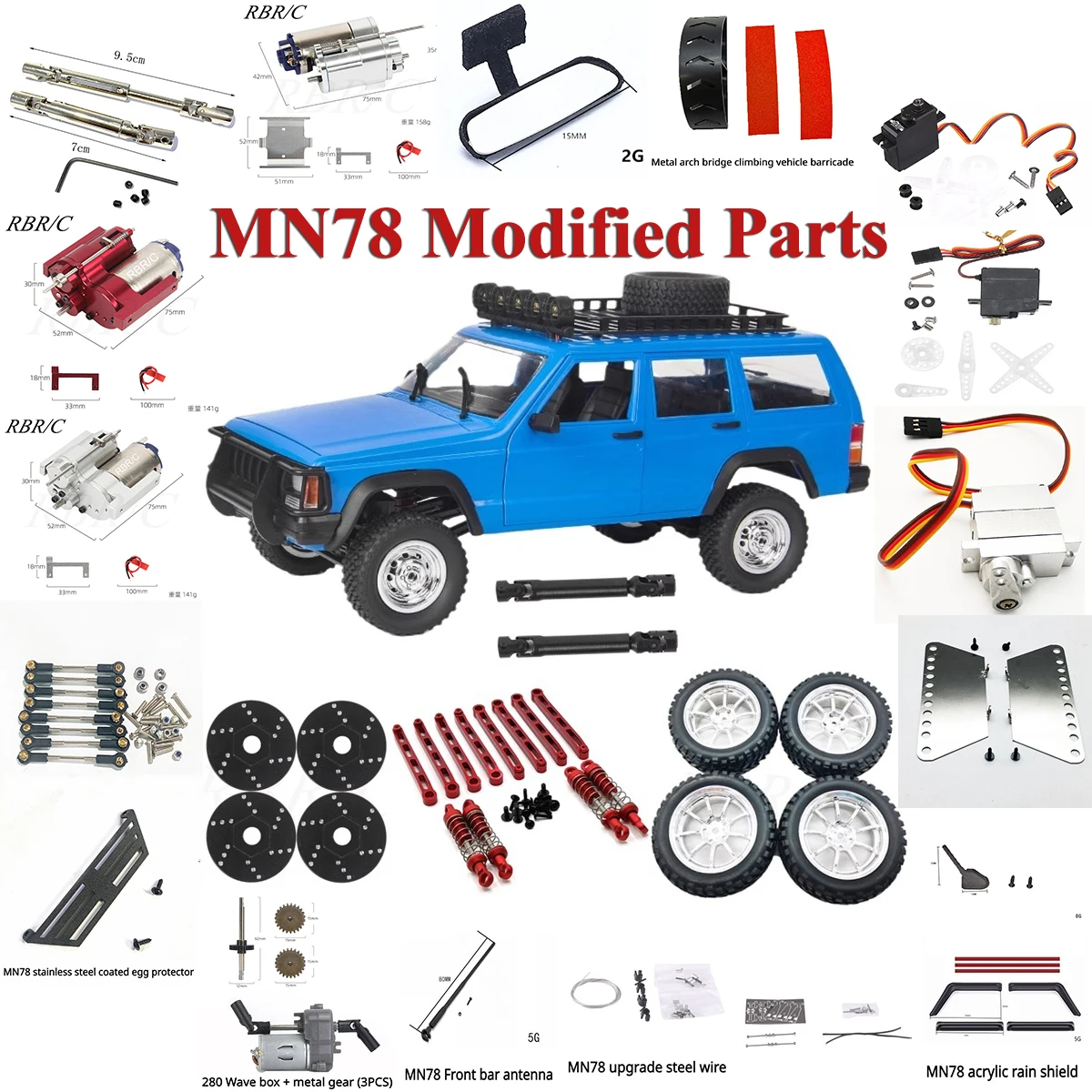 MN-MN78-MN-78-RC-Modified-Upgrade-Assembly-Climbing-Off-road-Four-drive ...
