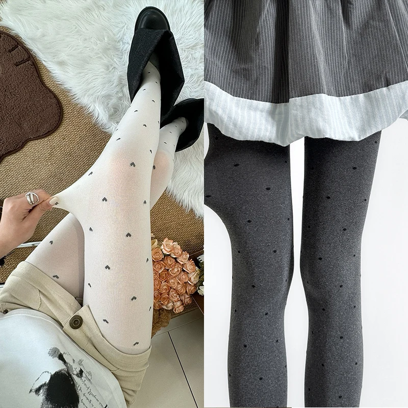 Vintage Patterned Opaque Stockings Women 2025 Autumn New High Waist ...