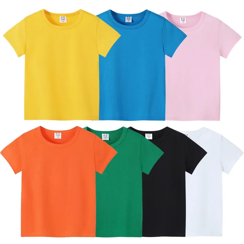 Solid-Color-Kids-T-shirts-2-10-Years-Children-Casual-Tops-Tee-Classic ...