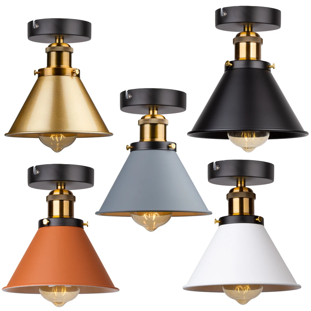 Vintage Rustic Semi Flush Mount Ceiling Light, Farmhouse Ceiling Light ...