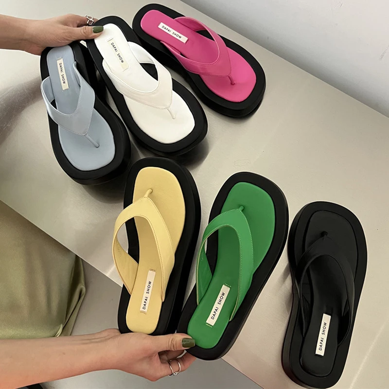 2023-doce-cor-grossa-sola-flip-flops-mulheres-traf-clip-toe-chinelos ...