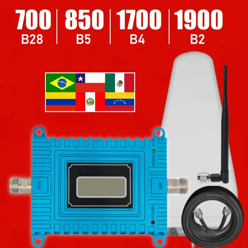700 850 1700 2100 1900 Mhz Mobile Signal 4g Cellular Amplifier Booster Repeater Gsm 3g 4g 5g B28 ...