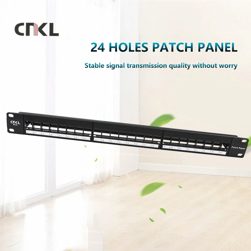 24-Port-Patch-panel-RJ45-UTP19-Inch-Rackmount-Network-Bracket-Keystone ...