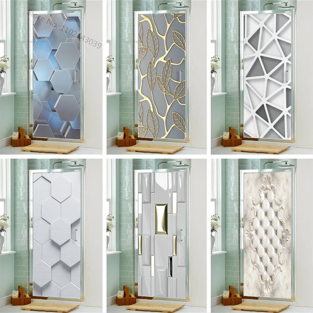3D Simulation Door Sticker Geometric Wardrobe Renovation Refrigerator ...