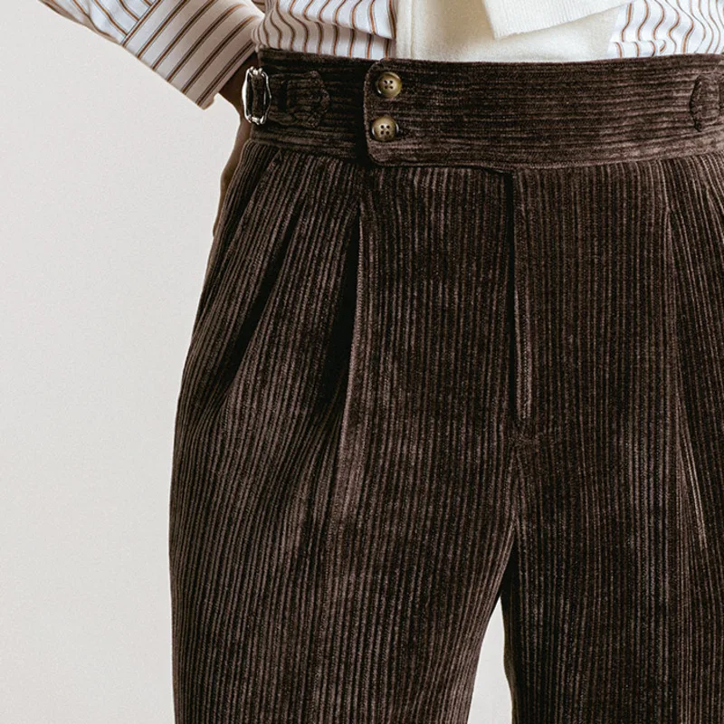 High-Quality-Corduroy-Trousers-Pant-For-Men-High-Waist-Office-Dress ...