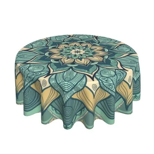 Imperme-vel-Round-Table-Cloth-Cover-Mandala-S-bio-Toalha-De-Mesa-Verde ...