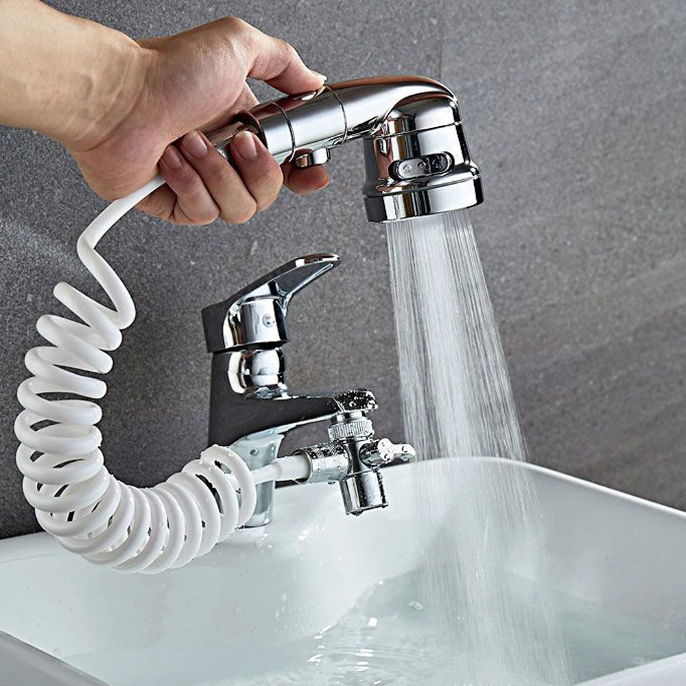 Basin-Faucet-Diverter-Valve-with-Shower-Head-Bathroom-Kitchen-Tap ...